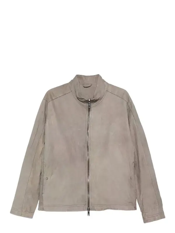 GIORGIO BRATO Leather Jacket - Grey