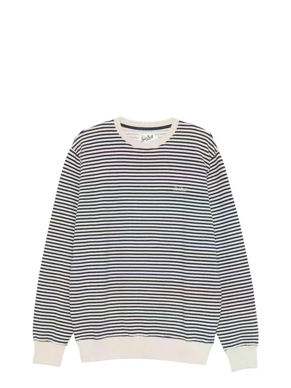 MC2 SAINT BARTH Striped Embroidered Sweatshirt - Neutrals