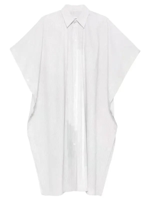 MAISON MARGIELA Striped Midi Shirt Dress - White