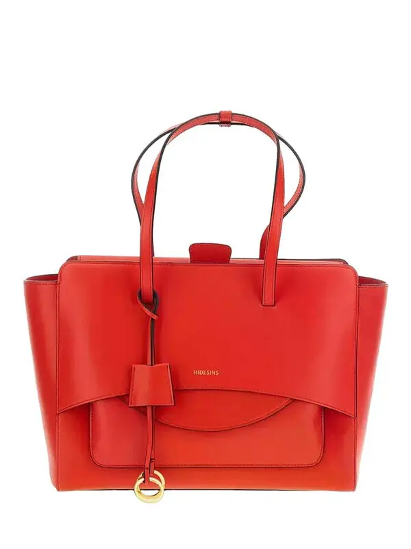 HIDESINS Large Flap Tote Bag - Red