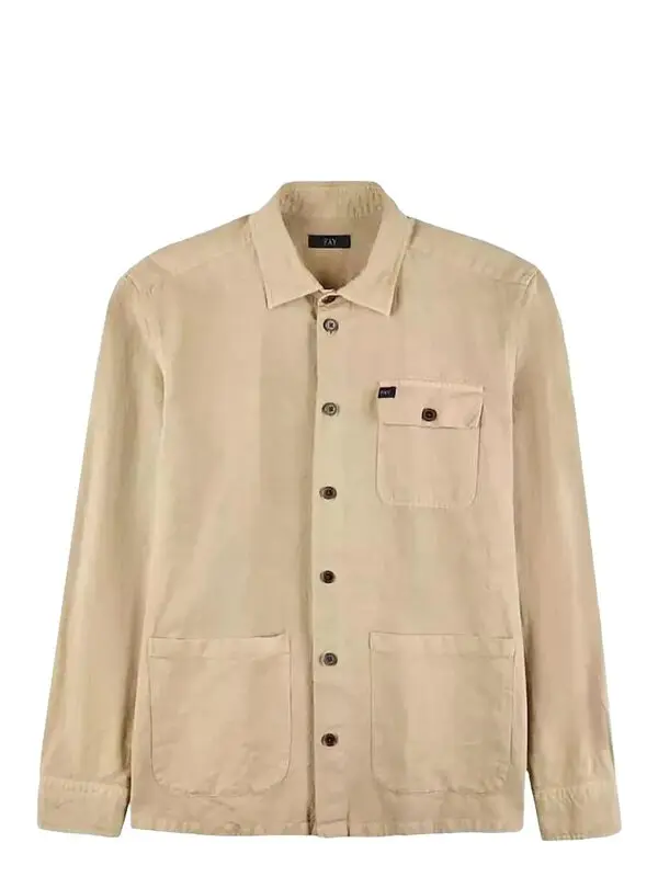 FAY Oversized-pocket Shirt - Neutrals