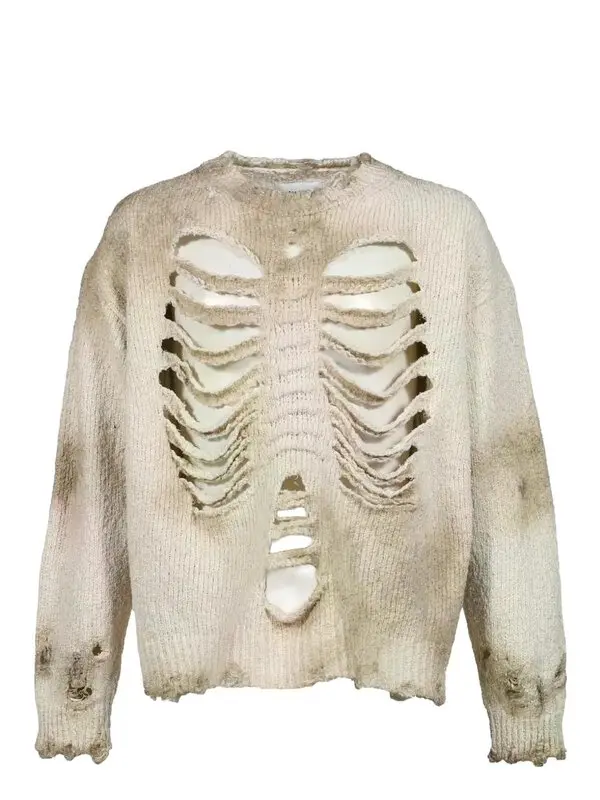 DOUBLET Distressed-effect Sweater - Neutrals