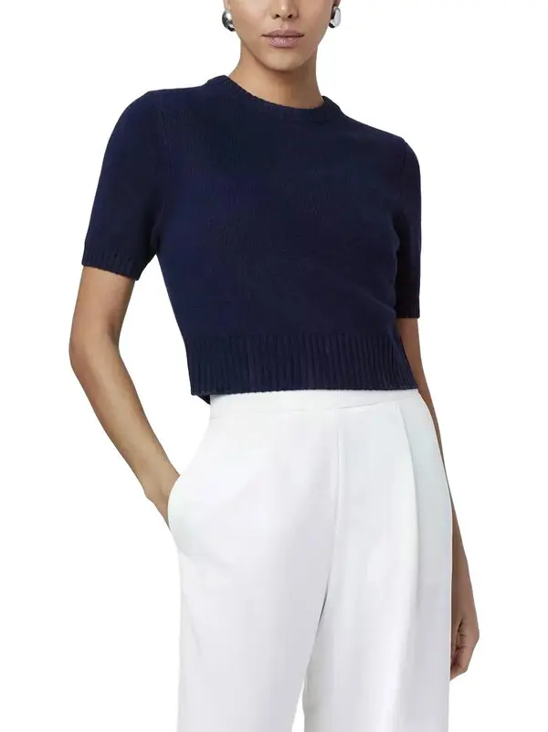 TOCCIN Elsie Short Sleeve Pullover Sweater - Blue