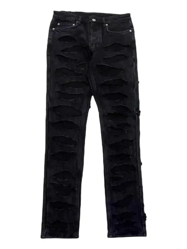 Ksubi Shredded Straight-leg Jeans - Black