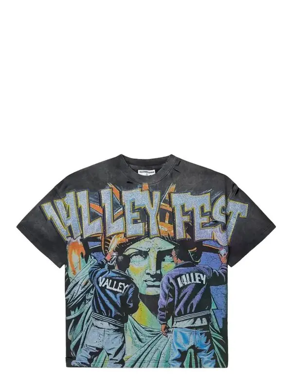 VALE FOREVER Bling Graffiti T-shirt - Grey