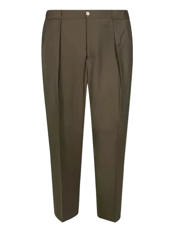 BRIGLIA 1949 Double-pleated Wool Trousers - Brown