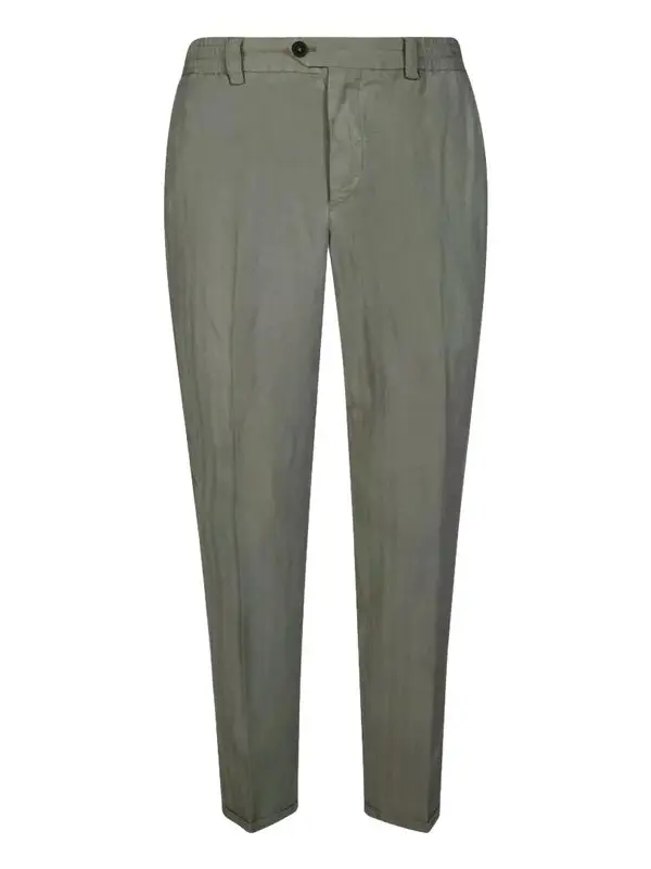 PT TORINO Pleated Cotton Trousers - Green