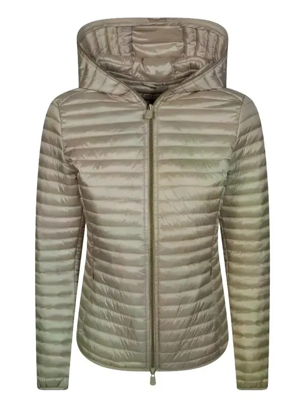 SAVE THE DUCK Quilted Hooded Jacket - Neutrals
