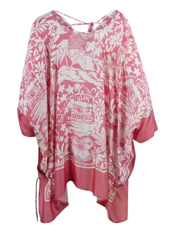 ERMANNO FIRENZE Tropical Foulard-print Tunic - Pink
