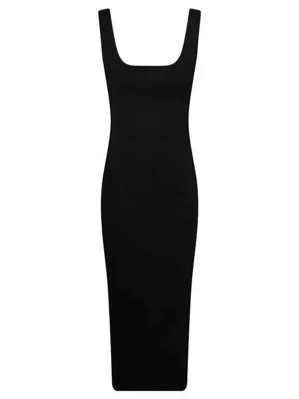 ENTIRE STUDIOS Square-neck Midi Dress - Black