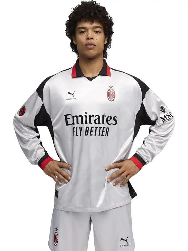 PUMA Ac Milan X Slam Jam Limited Edition Long Sleeve Soccer Jersey - Gray
