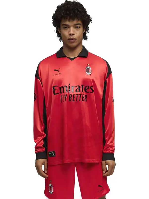 PUMA Ac Milan X Slam Jam Limited Edition Long Sleeve Soccer Jersey - Red