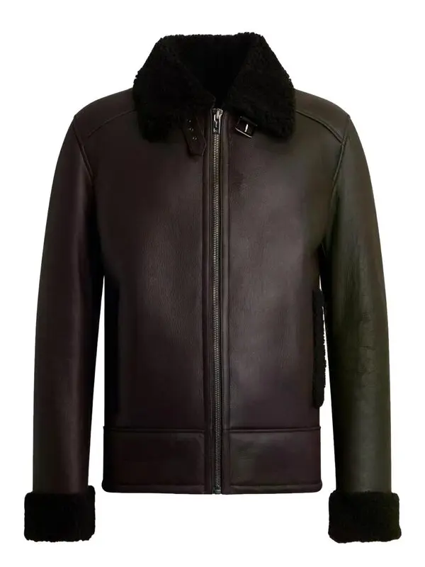 Bally Shearling-trim Leather Jacket - Brown