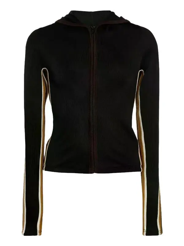 Christopher Esber Ribbed Zip-up Hoodie - Black