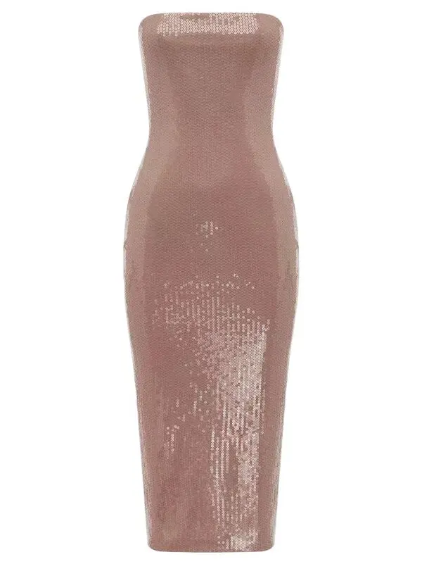 Alex Perry Sequin Strapless Dress - Neutrals