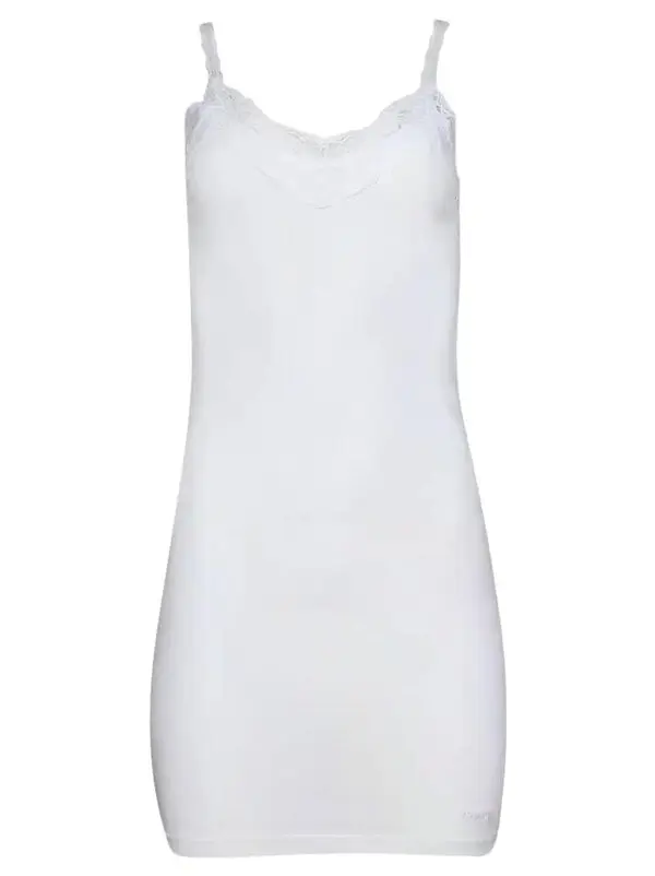 Vetements Lace-trim Mini Dress - White