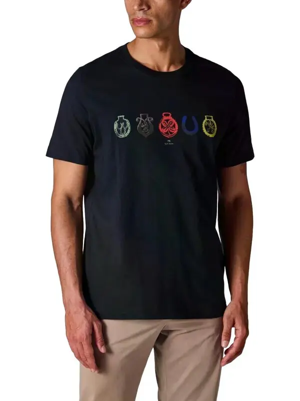Paul Smith Lucky Charm' Print T-shirt - Blue