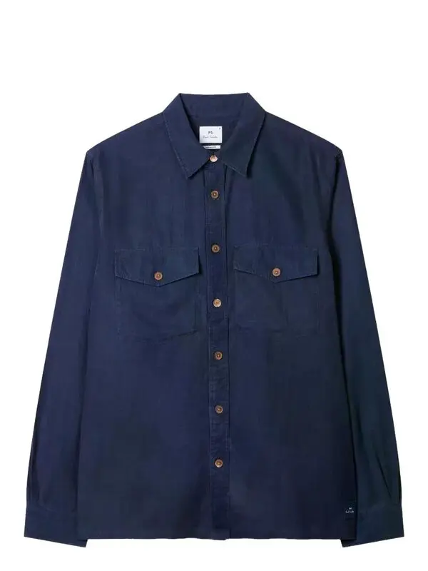 Paul Smith Lyocell Pocket Shirt - Blue