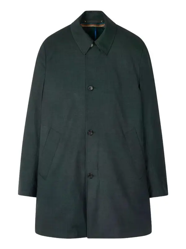 Paul Smith Wool Coat With Button Pockets - Green