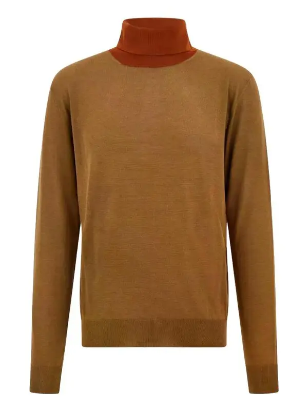 FERRAGAMO Silk Turtleneck - Brown