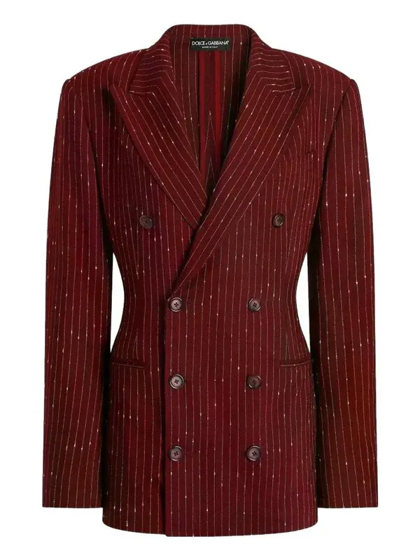 Dolce & Gabbana Striped Double-breasted Blazer - Red