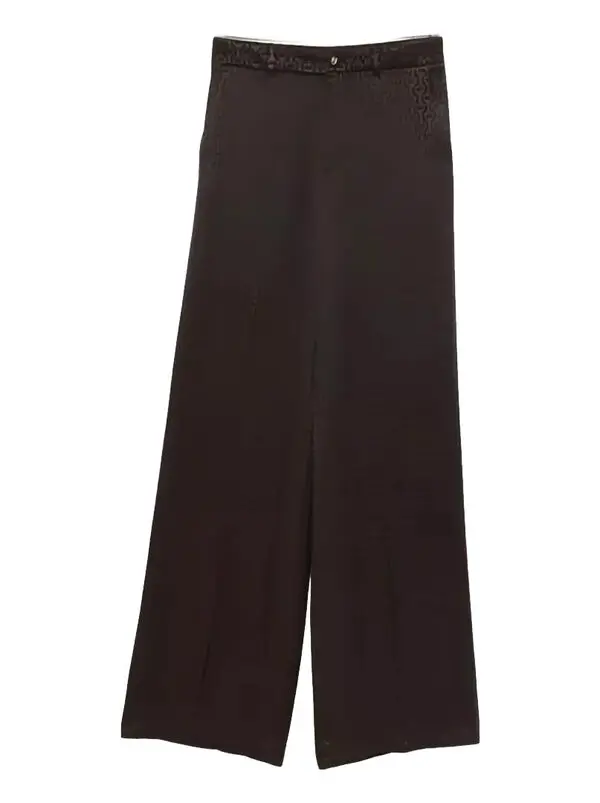 Gucci Horsebit Silk Jacquard Trousers - Brown