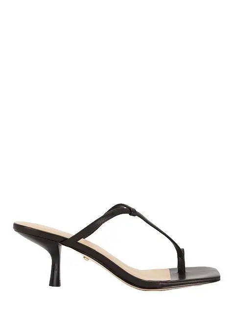 Raye Leather Stiletto Heel Sandals - Black