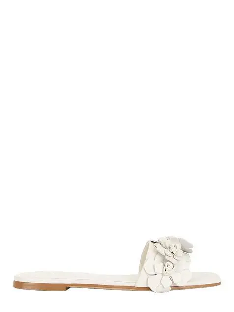 Raye Iris Flat With Floral Embellishment - Ivory