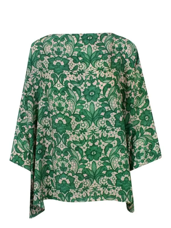 GIANLUCA CAPANNOLO Floral-lace Blouse - Green