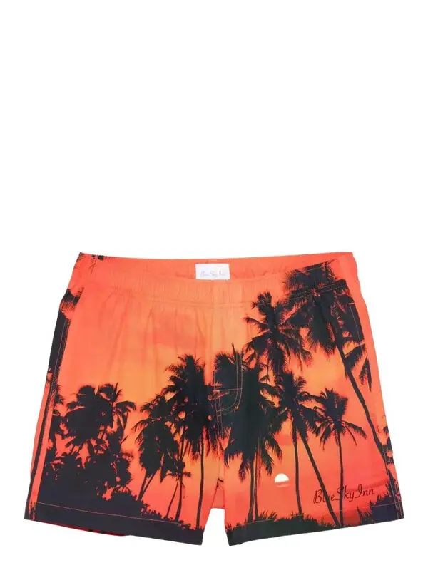 BLUE SKY INN Sunset Palms Swim Shorts - Orange