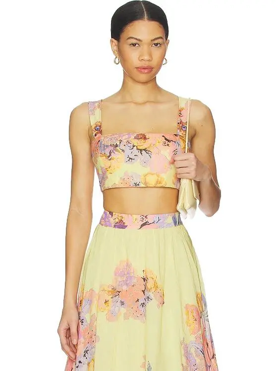 Hemant & Nandita Printed Corset Top - Lemon