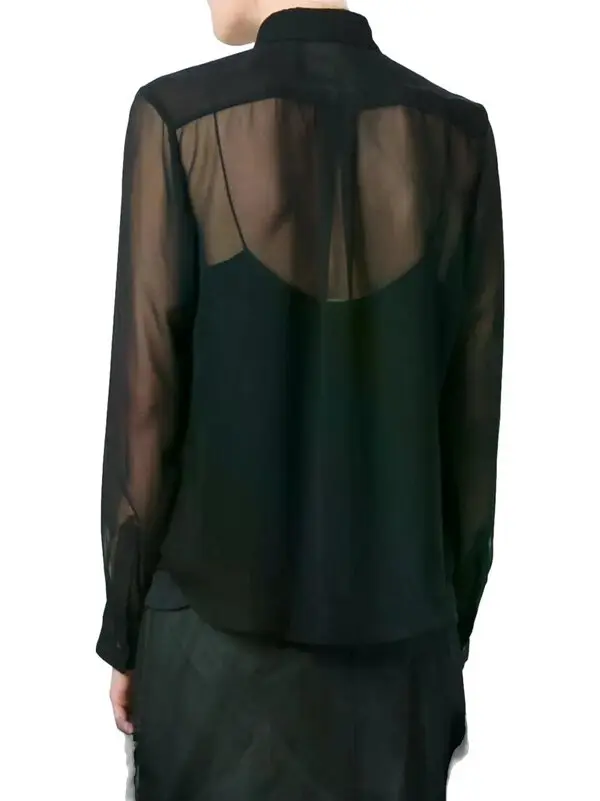 Noir Kei Ninomiya Pvc Appliqué Sheer Shirt - Black