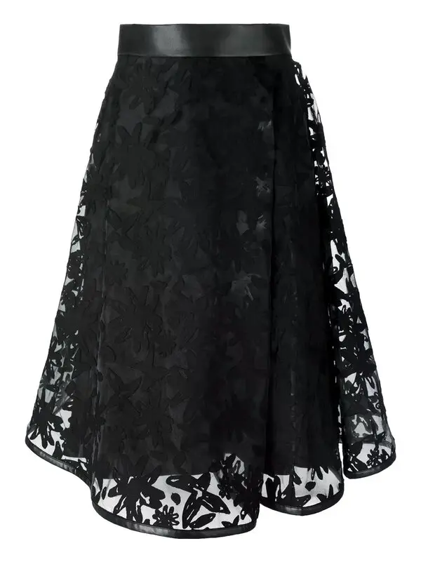 Noir Kei Ninomiya Sheer Cotton Skirt - Black
