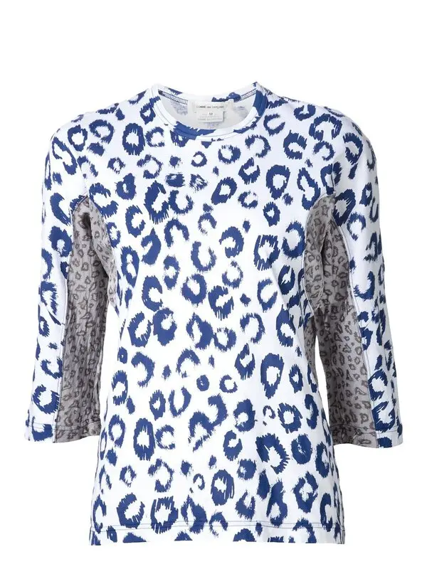 Comme Des Garçons Leopard Print Top - White
