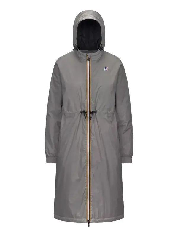 K-WAY Le Vrai 4.0 Drawstring Hooded Coat - Grey