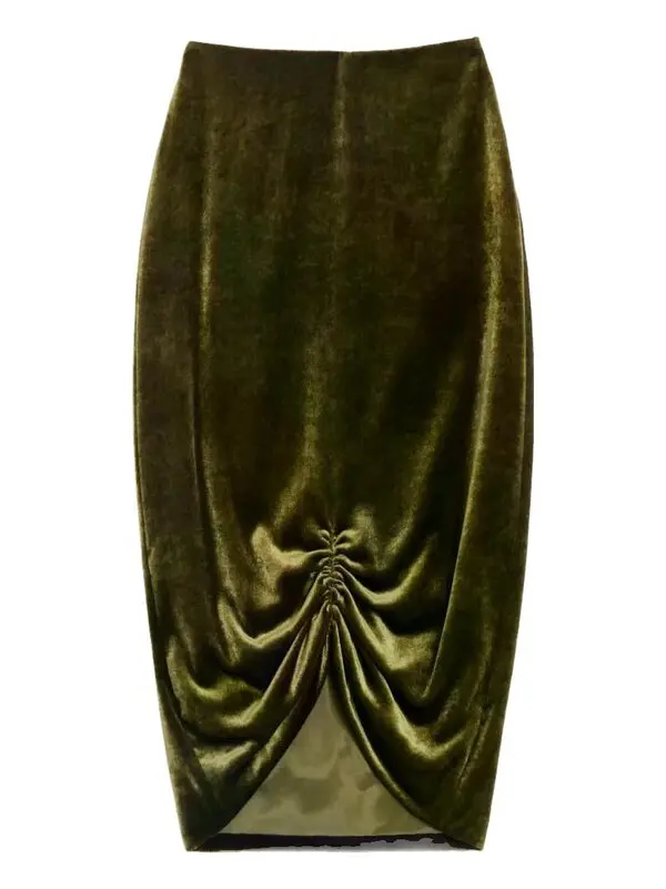 Valentino Garavani Velvet Draped Skirt - Green