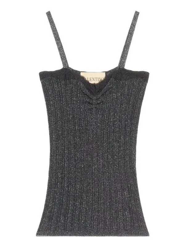 Valentino Garavani Lurex Knit Top - Black