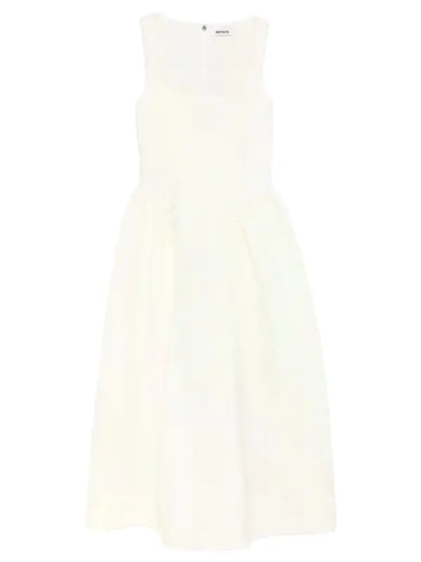 ROTATE BY BIRGER CHRISTENSEN Square-neck Sleeveless Midi Dress - Neutrals