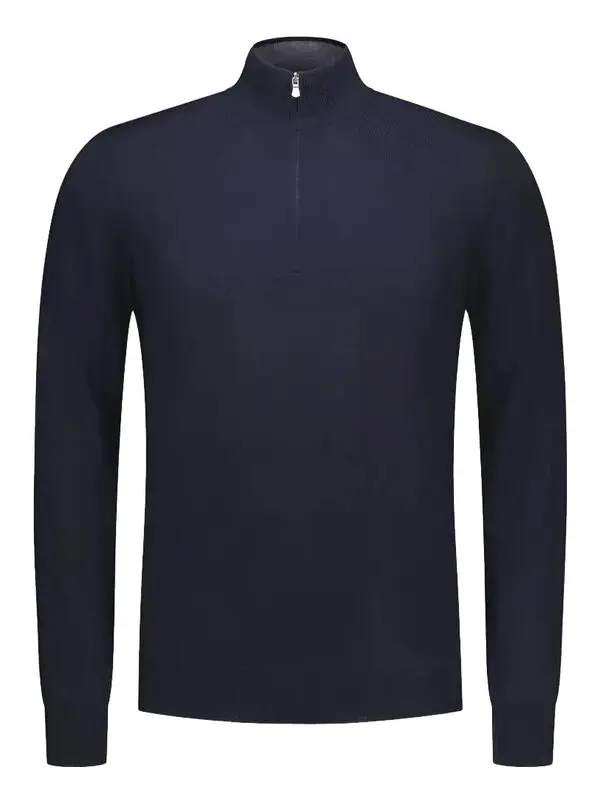 GRAN SASSO Zip-up Knitted Sweater - Blue