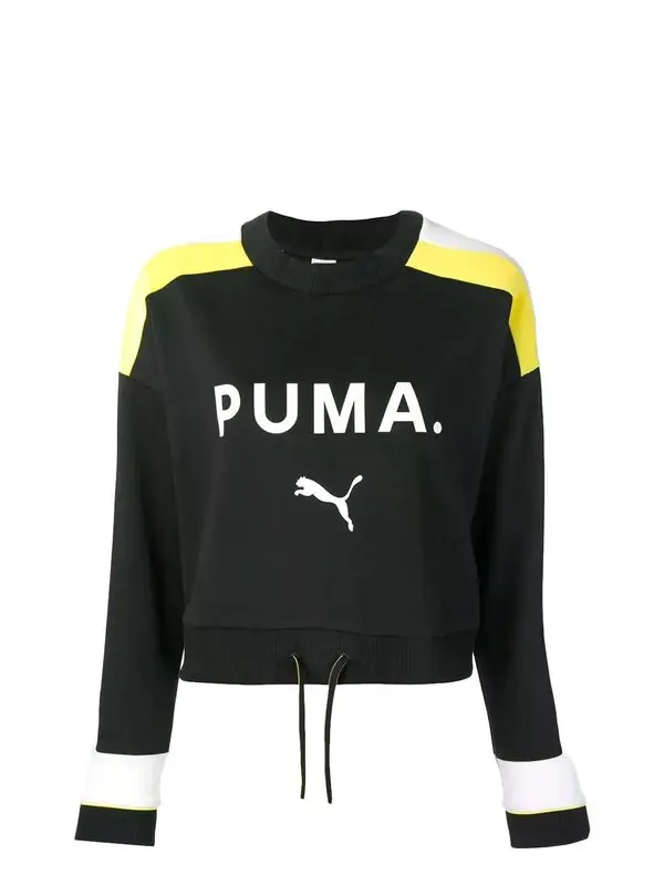 PUMA Logo Drawstring Sweatshirt - Black