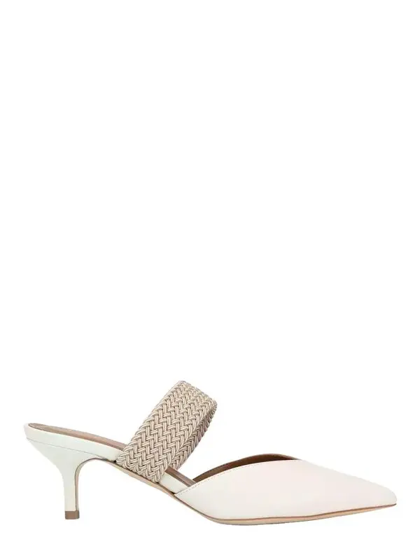 MALONE SOULIERS Maisie 85 Woven-strap Leather Mules - White
