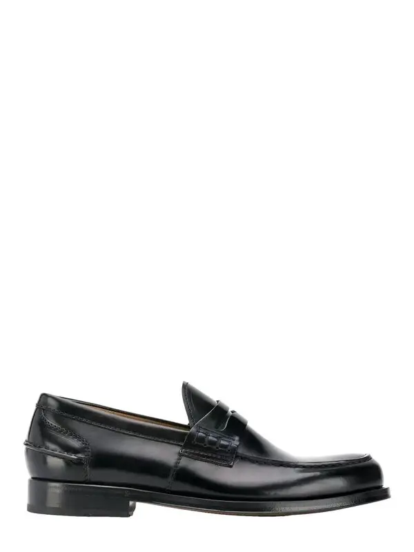 GREEN GEORGE Classic Leather Loafers - Black