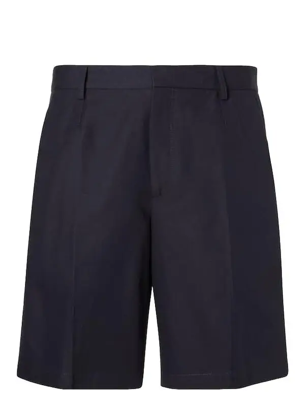 Zegna Cotton And Linen Bermuda Shorts - Black