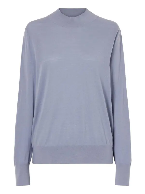 THE ROW Nari Wool Mock-neck Sweater - Blue