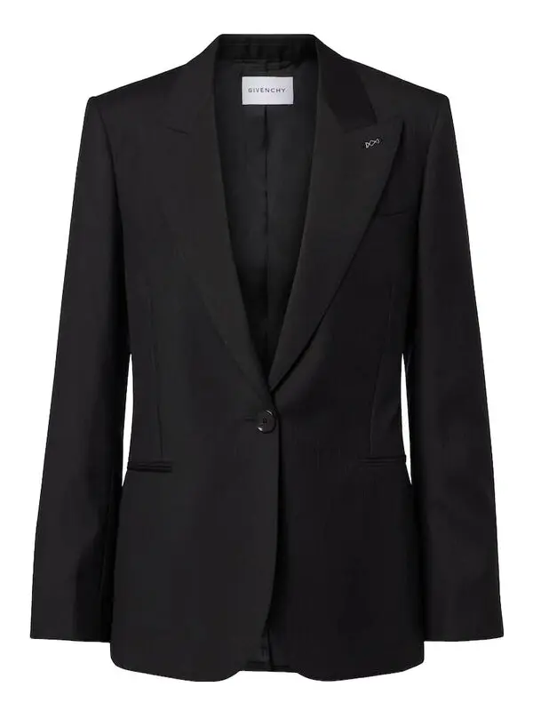 Givenchy Striped Wool Blazer - Black