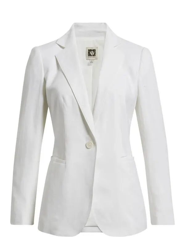 Anne Klein Linen-blend Blazer - Crisp White