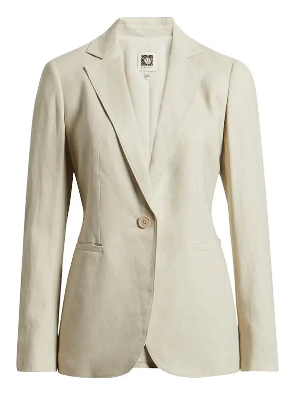 Anne Klein Linen-blend Blazer - Light Sandstone