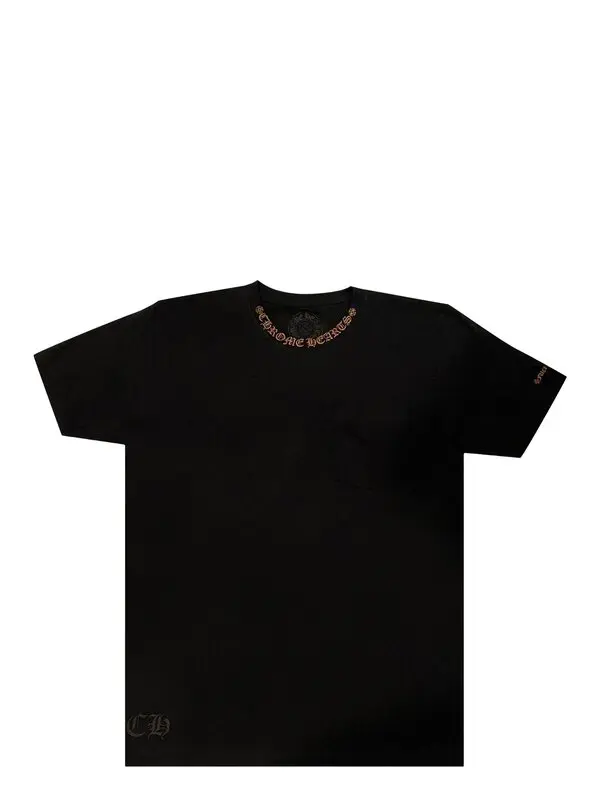 Chrome Hearts Collar Print T-shirt /brown - Black
