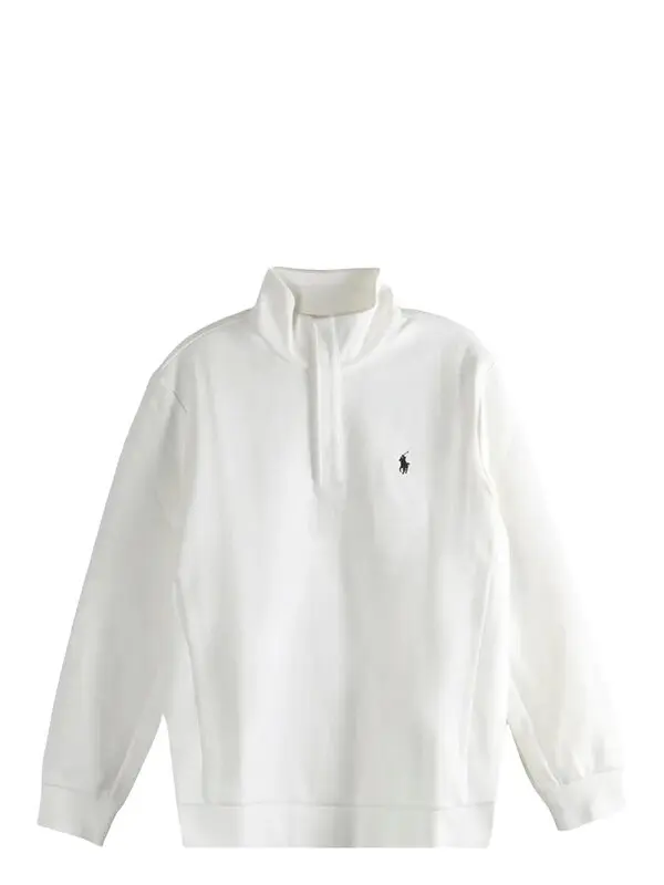 Polo Ralph Lauren Double Knit Tech Snap Mockneck Pullover - White