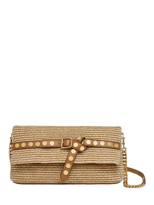 AIMEE Jagger Clutch - Raffia Latte